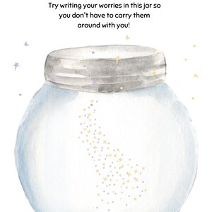 Worry Jar, Anxiety Relief, Coping Skills Activity, Printable Worksheet ...