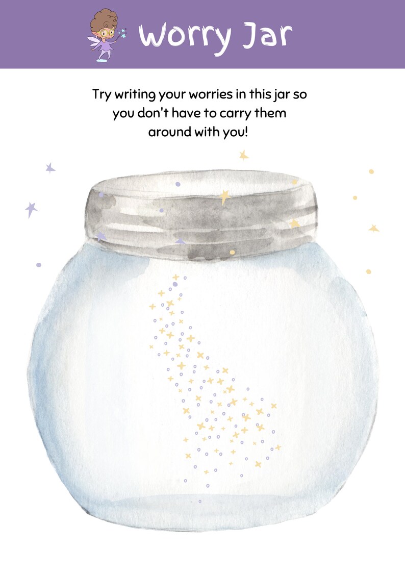 Worry Jar, Anxiety Relief, Coping Skills Activity, Printable Worksheet ...