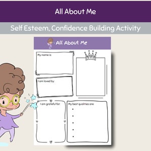 All About Me Worksheet for Kids, Printable Activity, Writing Prompt for ...