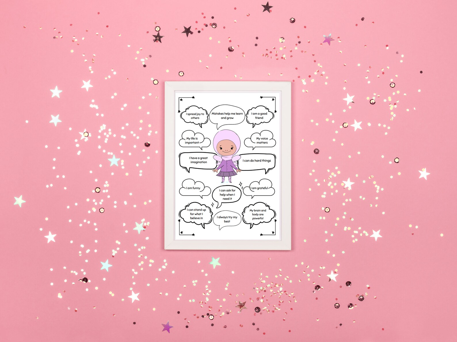 Positive Affirmations Poster/ Handout, Therapy Office Decor, Self ...