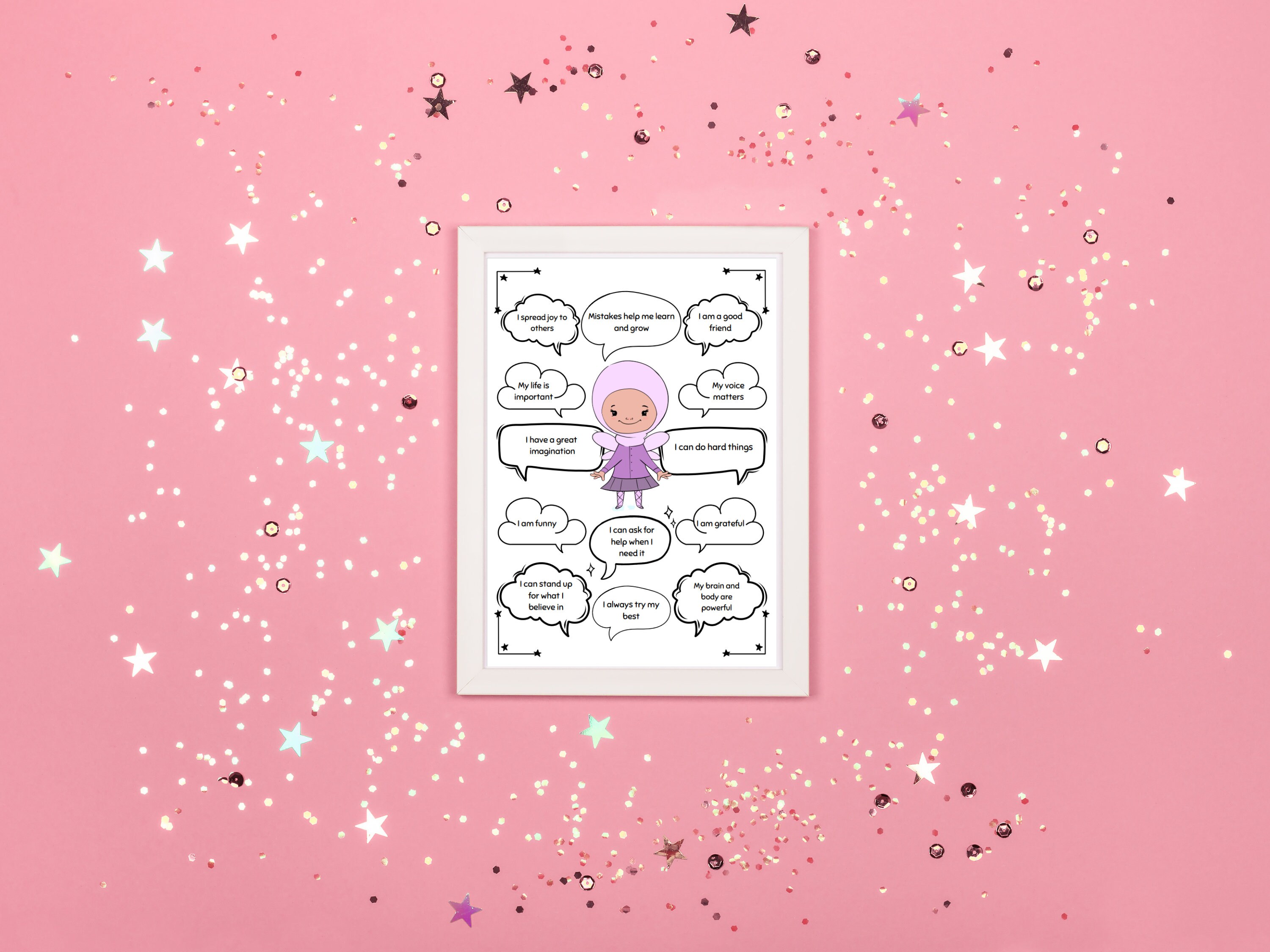 Positive Affirmations Poster/ Handout, Therapy Office Decor, Self ...