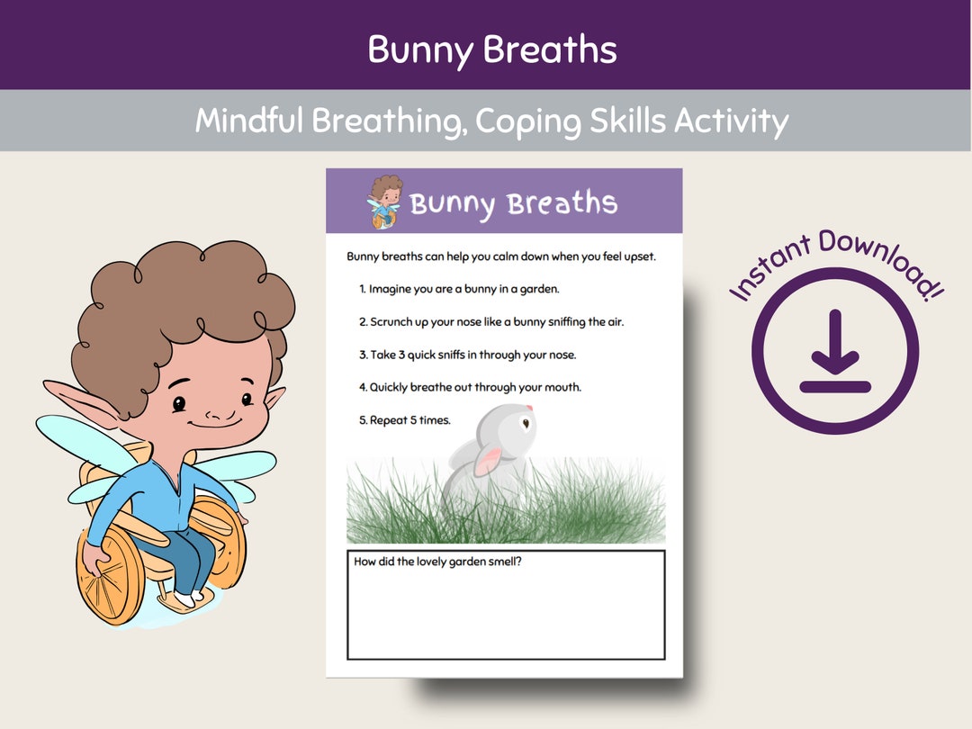 Bunny Breaths, Mindful Breathing, Coping Skills Activity, School ...
