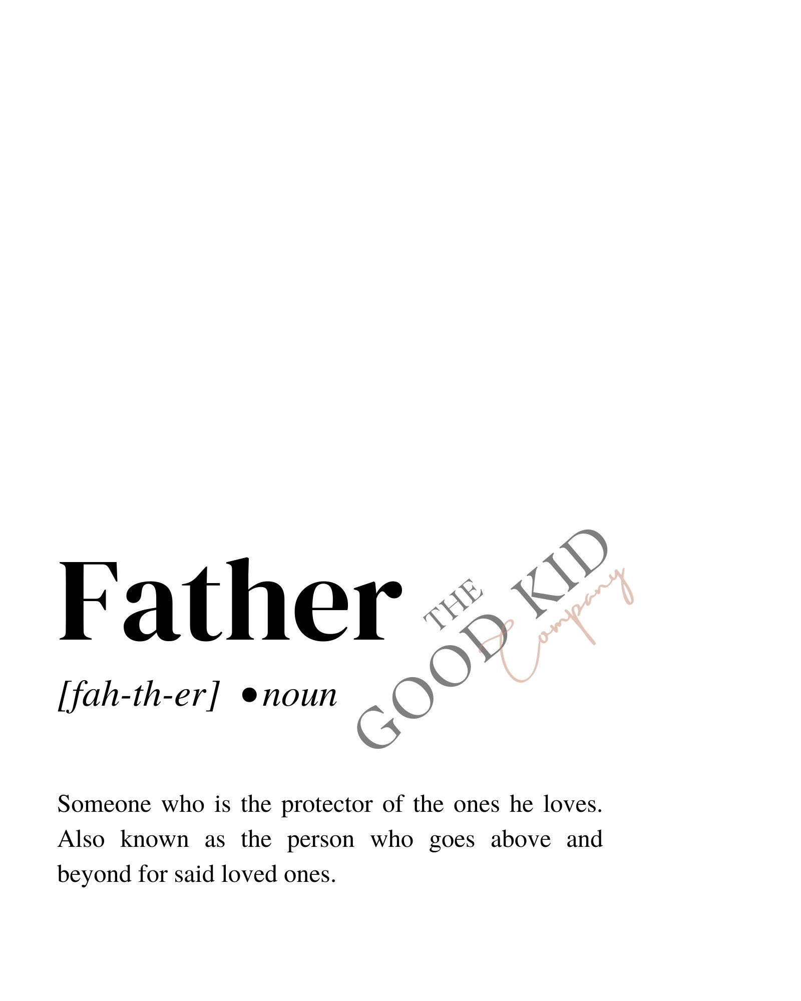 Poster Meaning of Father - Etsy