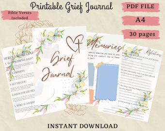 Printable Grief Journal Christian Grief Processing Worksheets Therapy ...