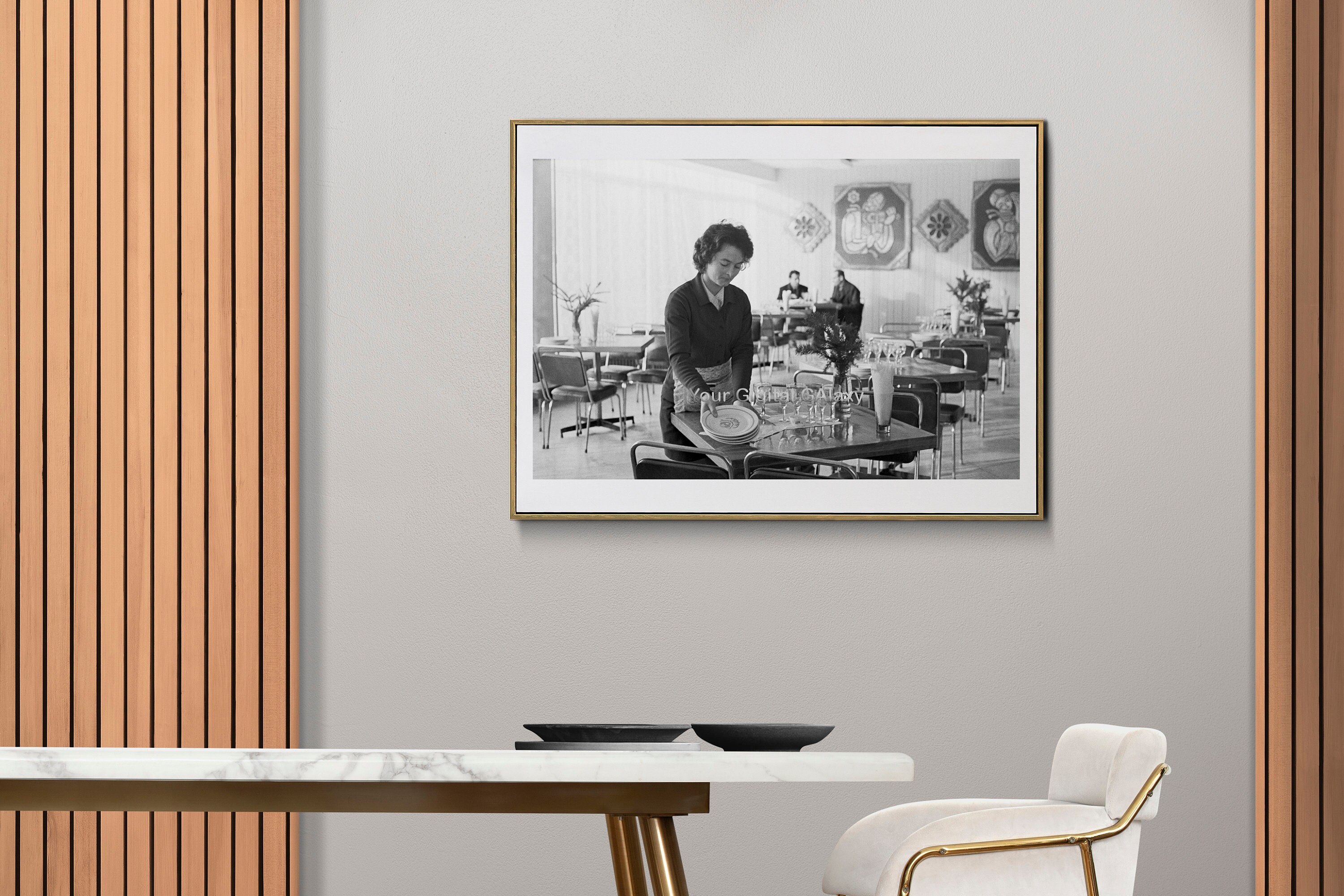 Waitress in a Restaurant DIGITAL Printable Vintage Photo Poster, Soviet ...