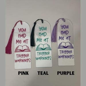 Trigger Warnings Acrylic Bookmark - Etsy