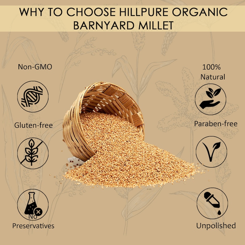 Hillpure Organic Barnyard Millets, Natural Grains Unpolished, Swank ...