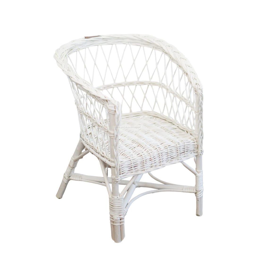 White Wicker Chair for Children, Vintage Chair for Toddler, Wicker Boho ...