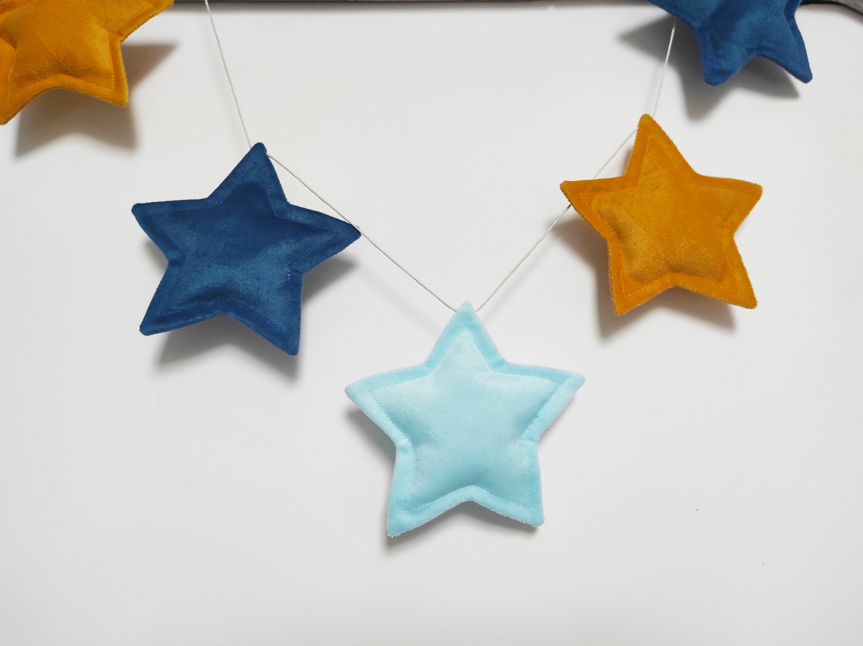 Velvet Garland With Stars, Garland Stars, Kids Wall Decor, Star Garland ...