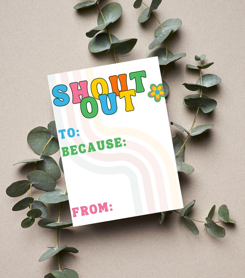 Retro Mod Shout Out Cards: Employee Recognition, Student Reward ...