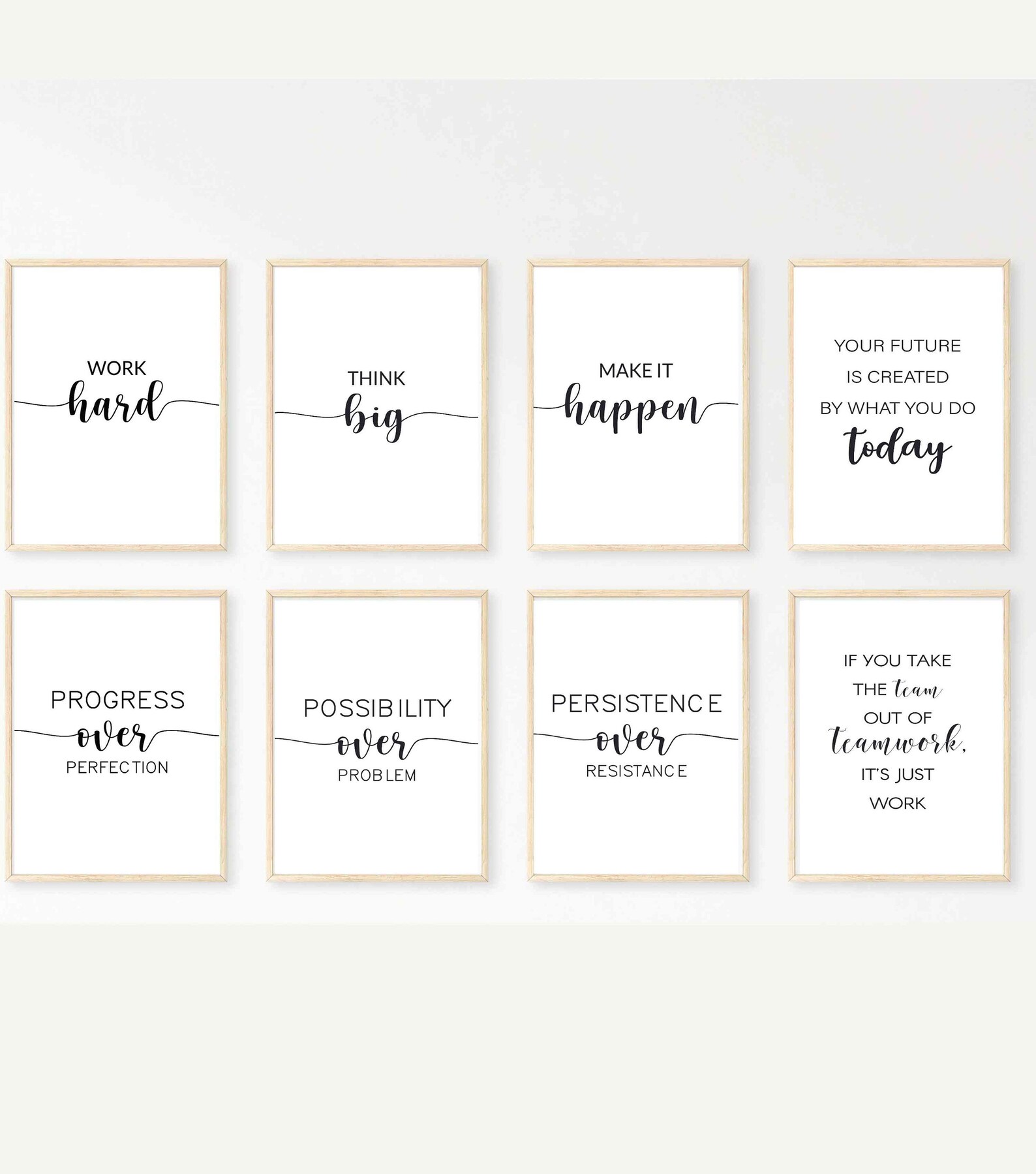 Digital 16 Poster Bundle for Office Decor Team Quotes Mindset Wall Art ...