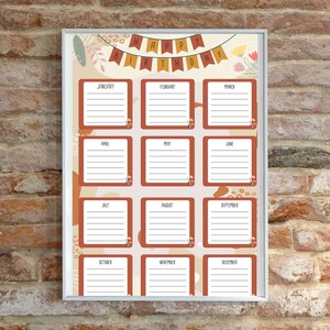 Digital Printable Classroom Birthday Poster Chart for Student Birthday ...