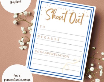 Retro Employee Recognition Shout Out Cards Student Reward ...