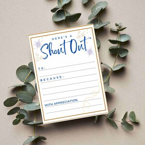 Recognition Shout Out Cards Student Reward Acknowledgement Staff ...