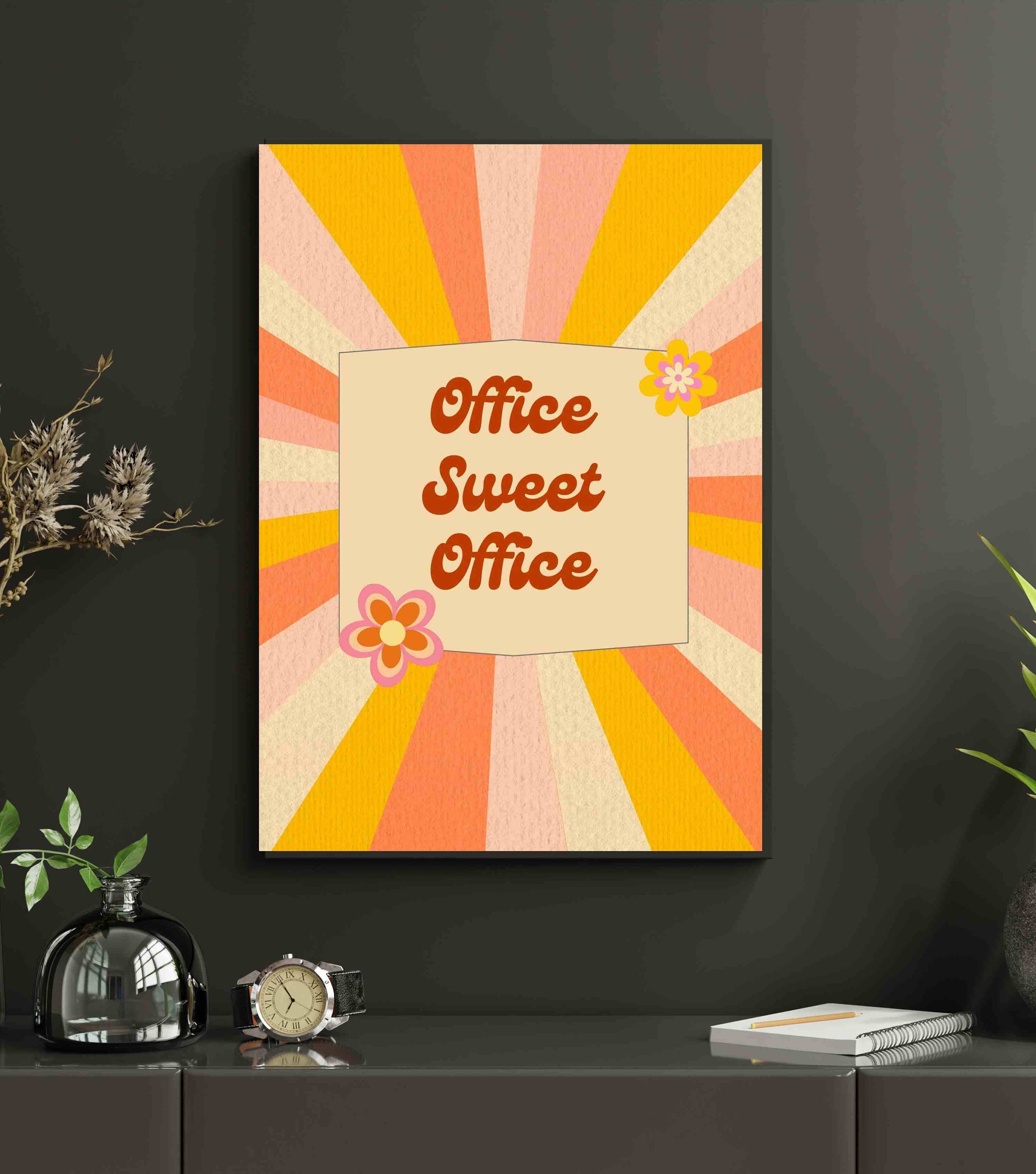 Digital Office Sweet Office Sign Retro Quote Poster Workplace Cubicle ...