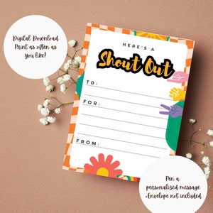 Employee Recognition Shout Out Cards Student Reward Acknowledgement ...