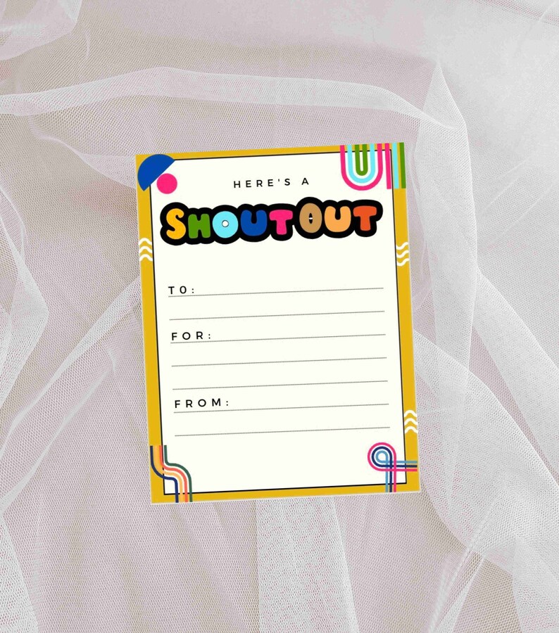 Employee Recognition Shout Out Cards Student Reward Acknowledgement ...