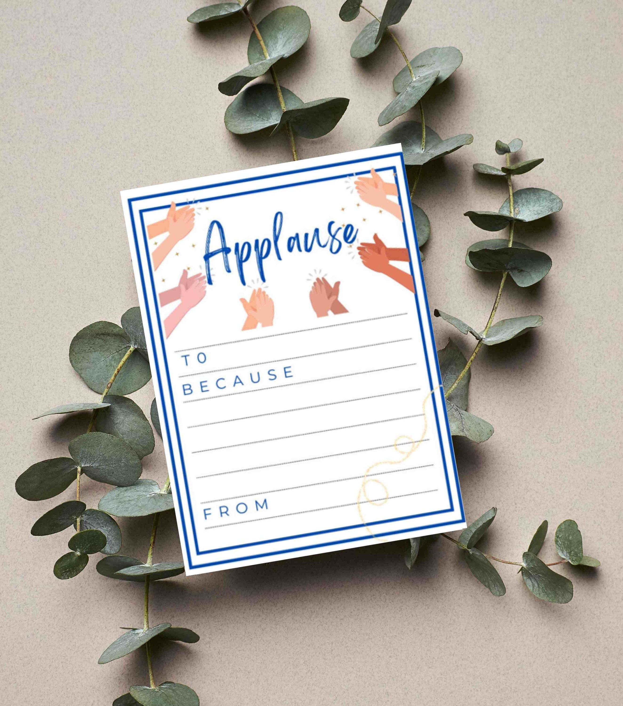 Applause Recognition Shout Out Cards Student Reward Acknowledgement ...