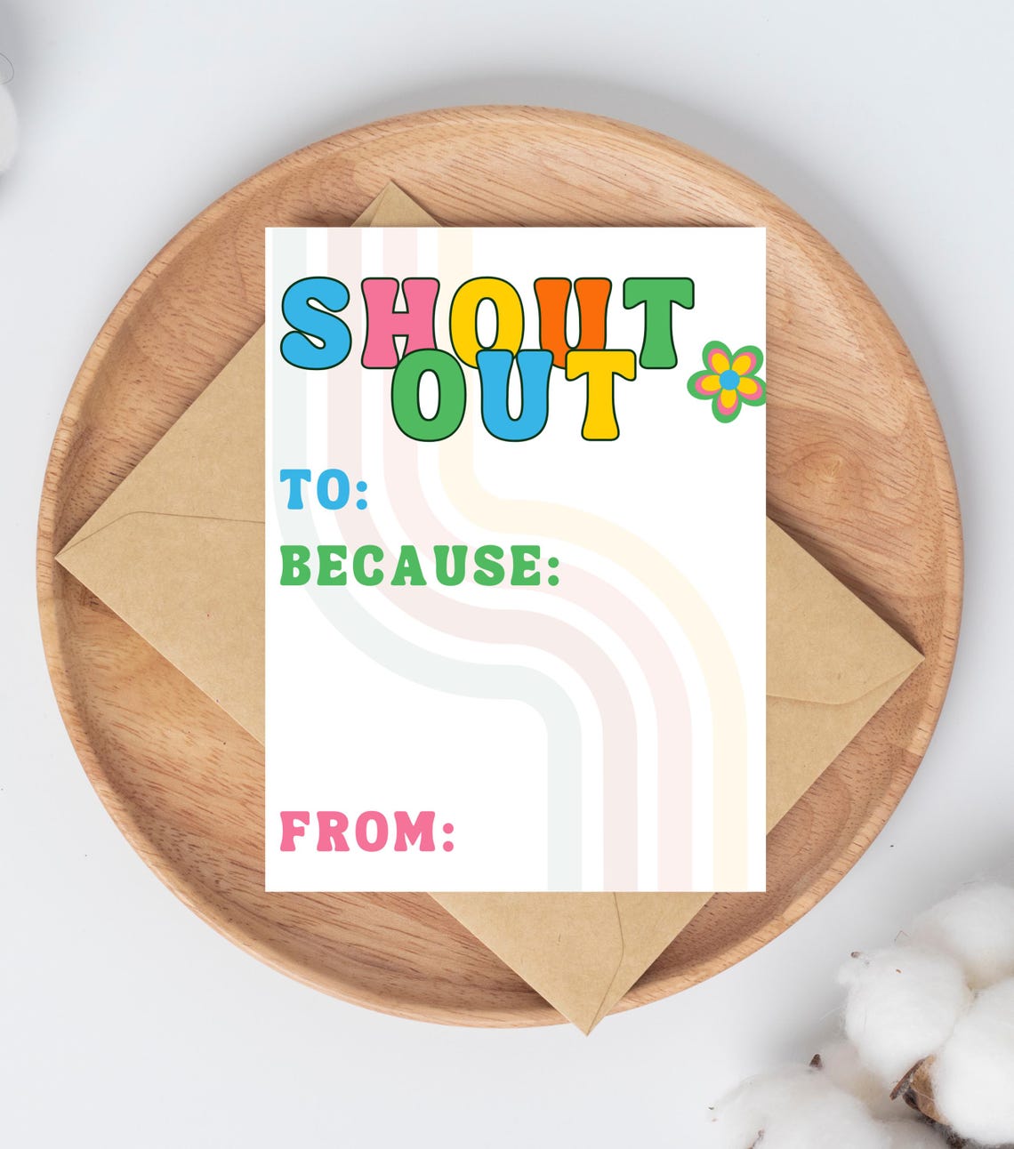 Bright Retro Mod Recognition Shout Out Cards Student Reward ...