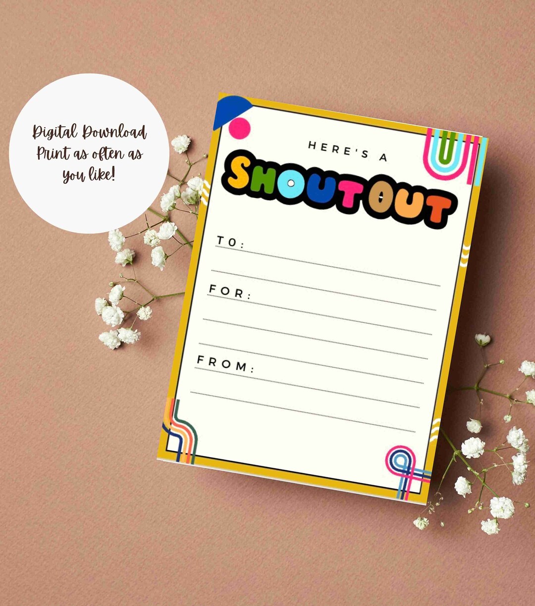 Employee Recognition Shout Out Cards Student Reward Acknowledgement ...