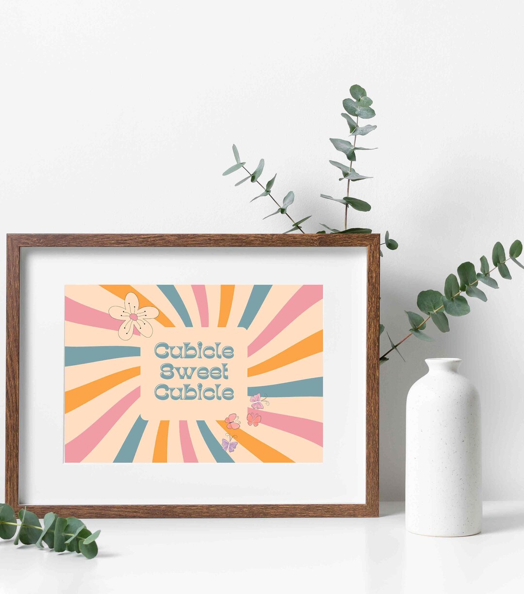 Printable Cubicle Sweet Cubicle Mod Decor for Office Sign Quote Poster ...