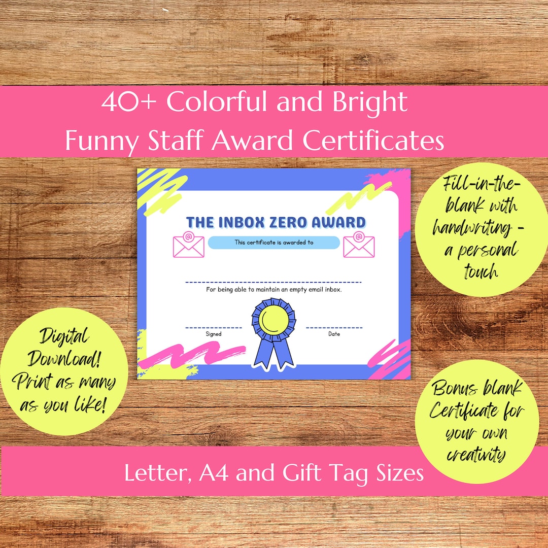 Funny Employee Recognition Certificate Staff Acknowledgement Party ...