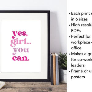 Strong Woman Set of 3 Pink and Mauve Printable Inspirational Wall Art ...