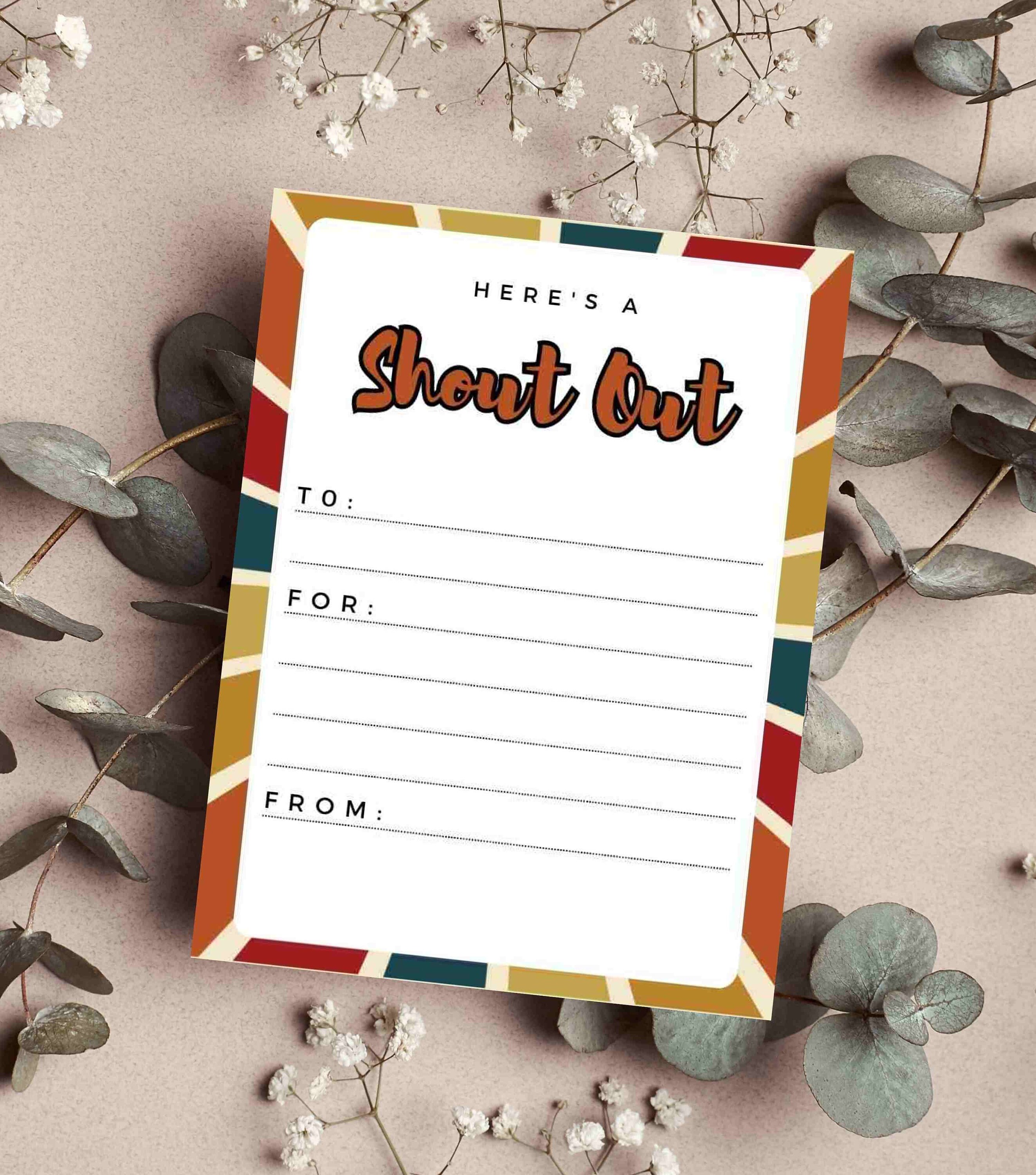 Bundle of 8 Sets of Shout Out Cards Student Reward Acknowledgement ...