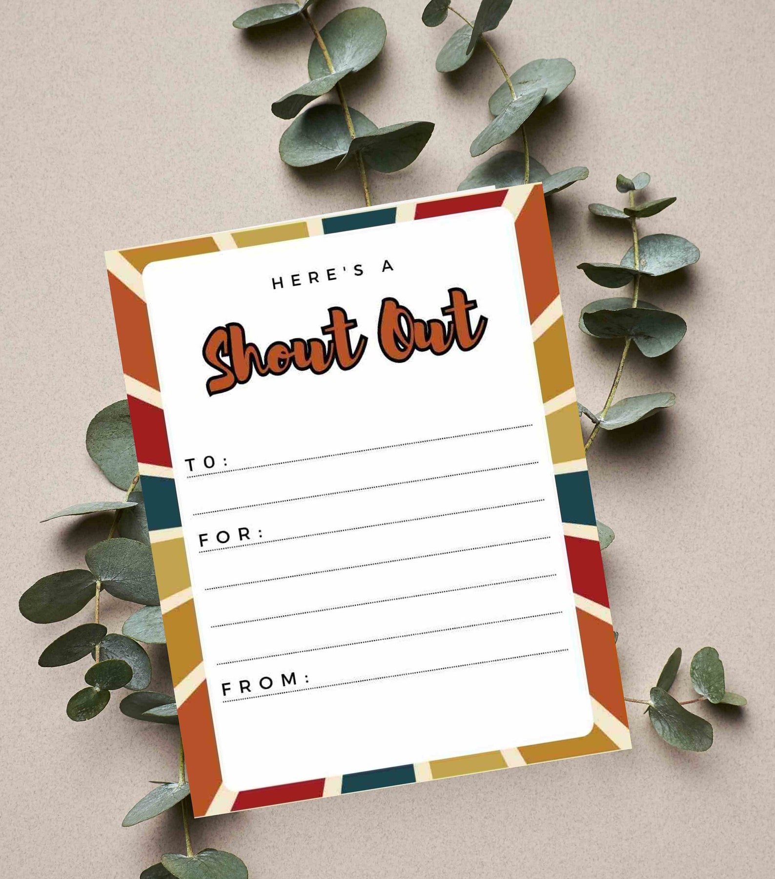 Retro Employee Recognition Shout Out Cards Student Reward ...