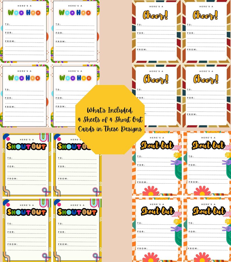 Bundle of 6 Sets of Shout Out Cards Student Reward Acknowledgement ...