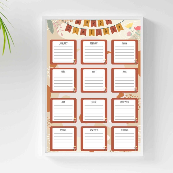 Birthday Tracker - Etsy