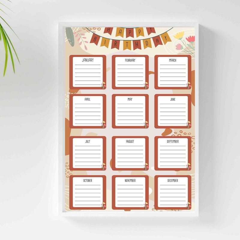 Birthday Chart - Etsy