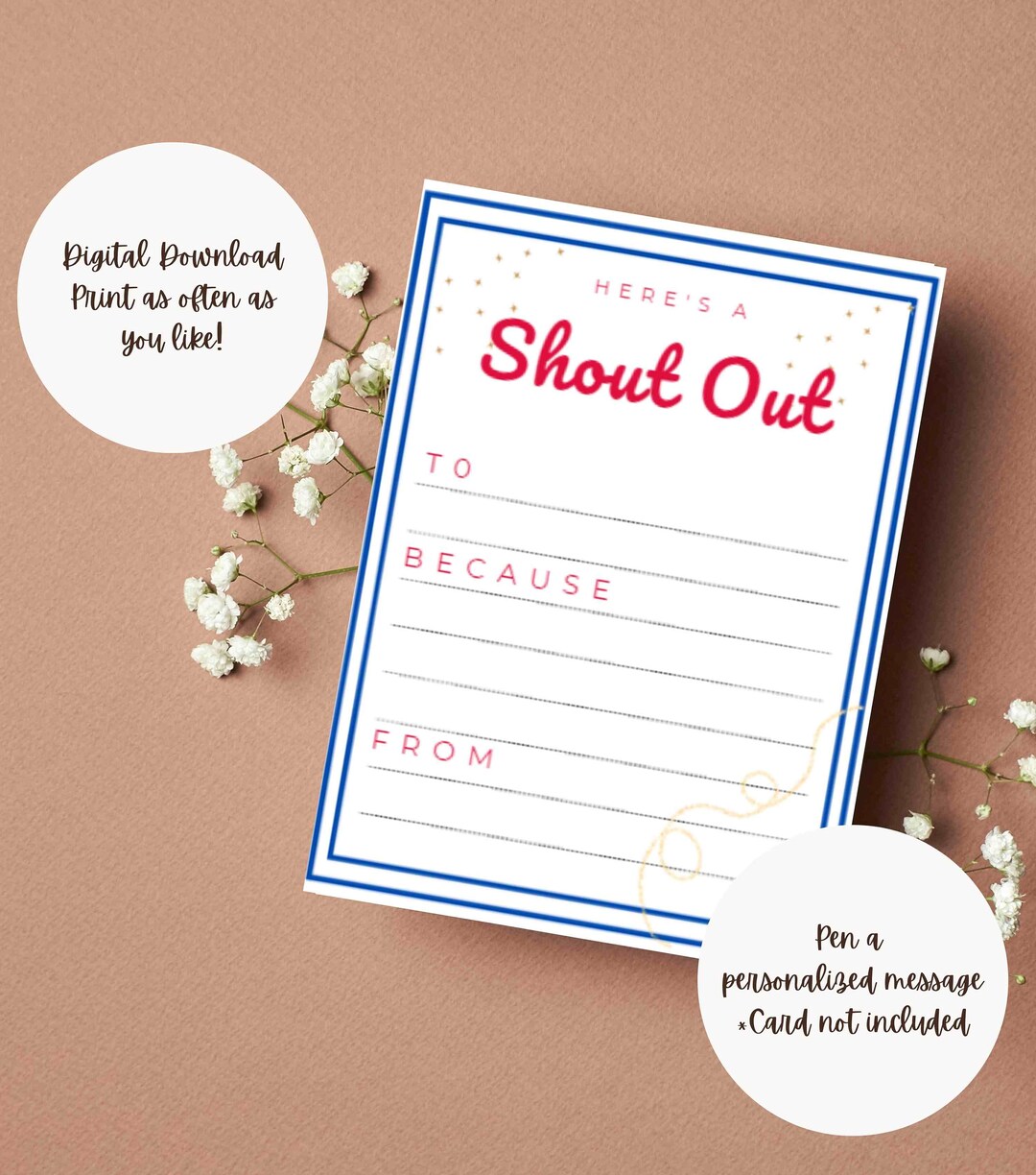 Navy Recognition Shout Out Cards Student Reward Acknowledgement Staff ...