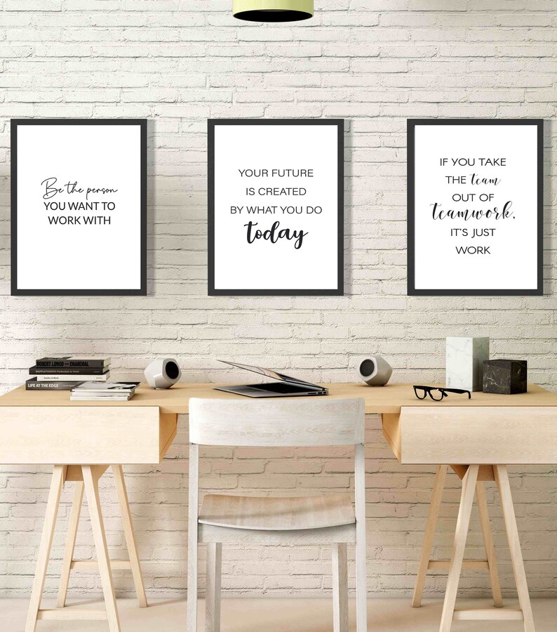Digital Poster Set for Team Office Decor Quotes Mindset Wall Art Work ...