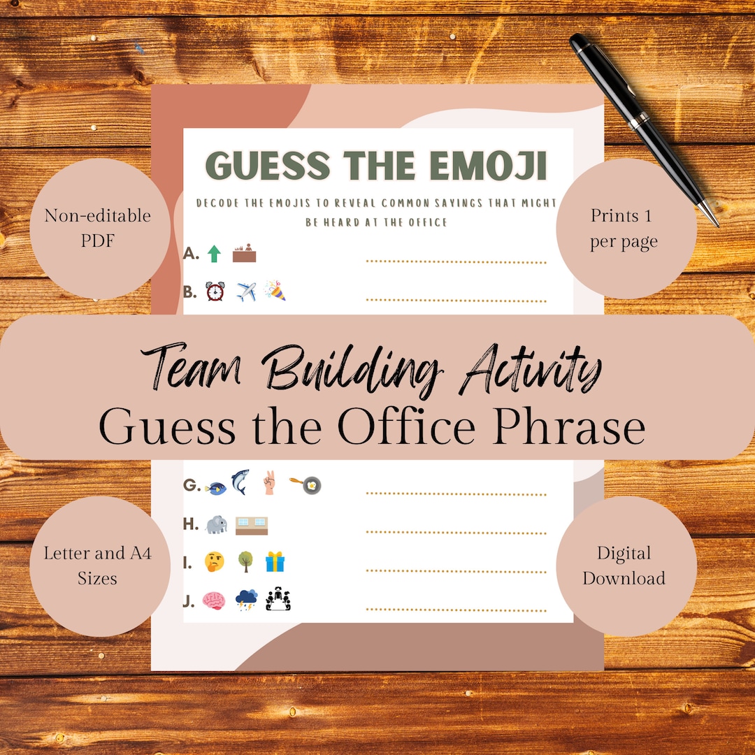 Office Emoji Team Building Game for Office Party Icebreaker Fun Corporate Activity for ...