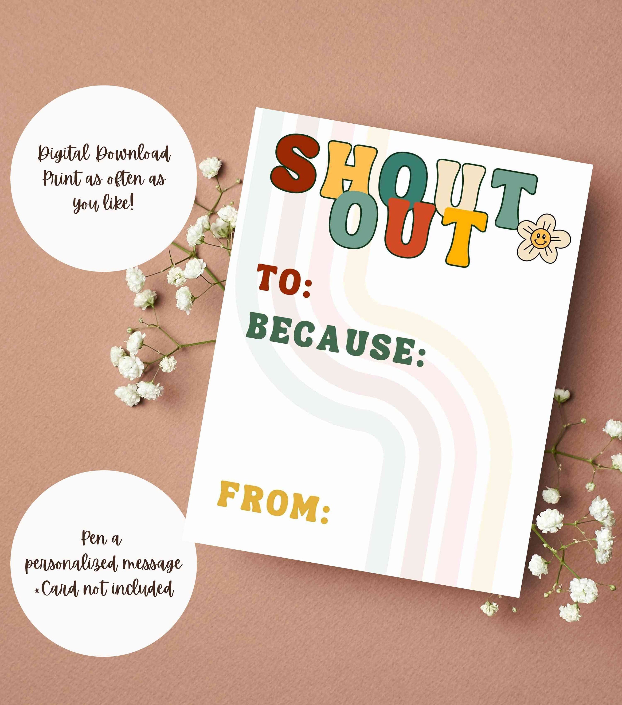 Retro Mod Recognition Shout Out Cards Student Reward Acknowledgement ...