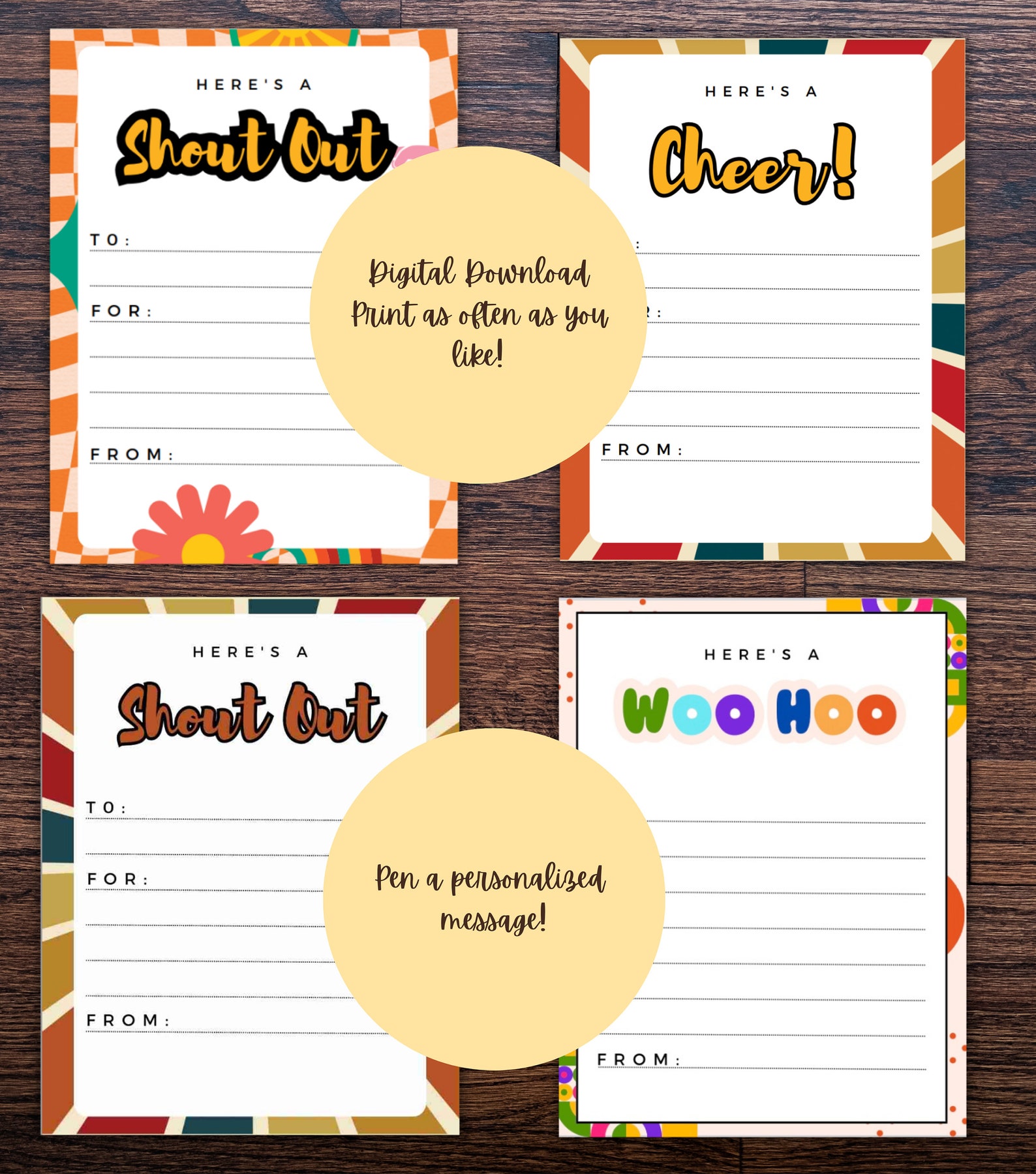 4 Sets of Recognition Shout Out Cards Student Reward Acknowledgement ...