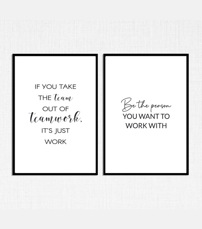 Digital Set of 8 for Team Office Decor Quotes Mindset Wall Art Work ...