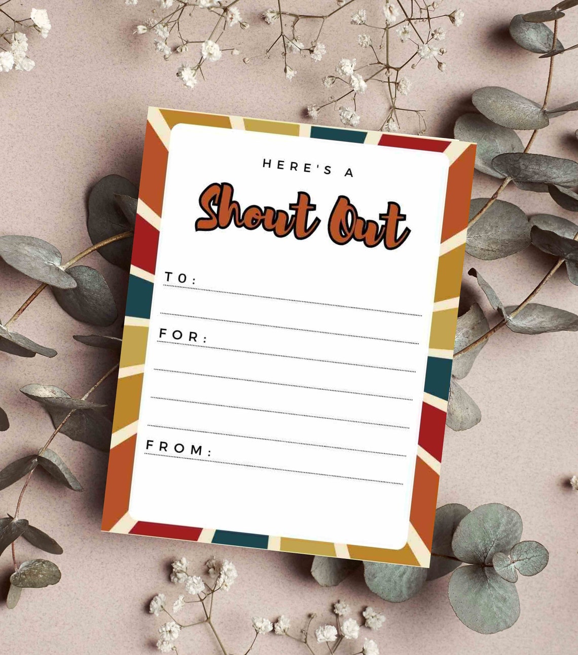 Retro Employee Recognition Shout Out Cards Student Reward ...