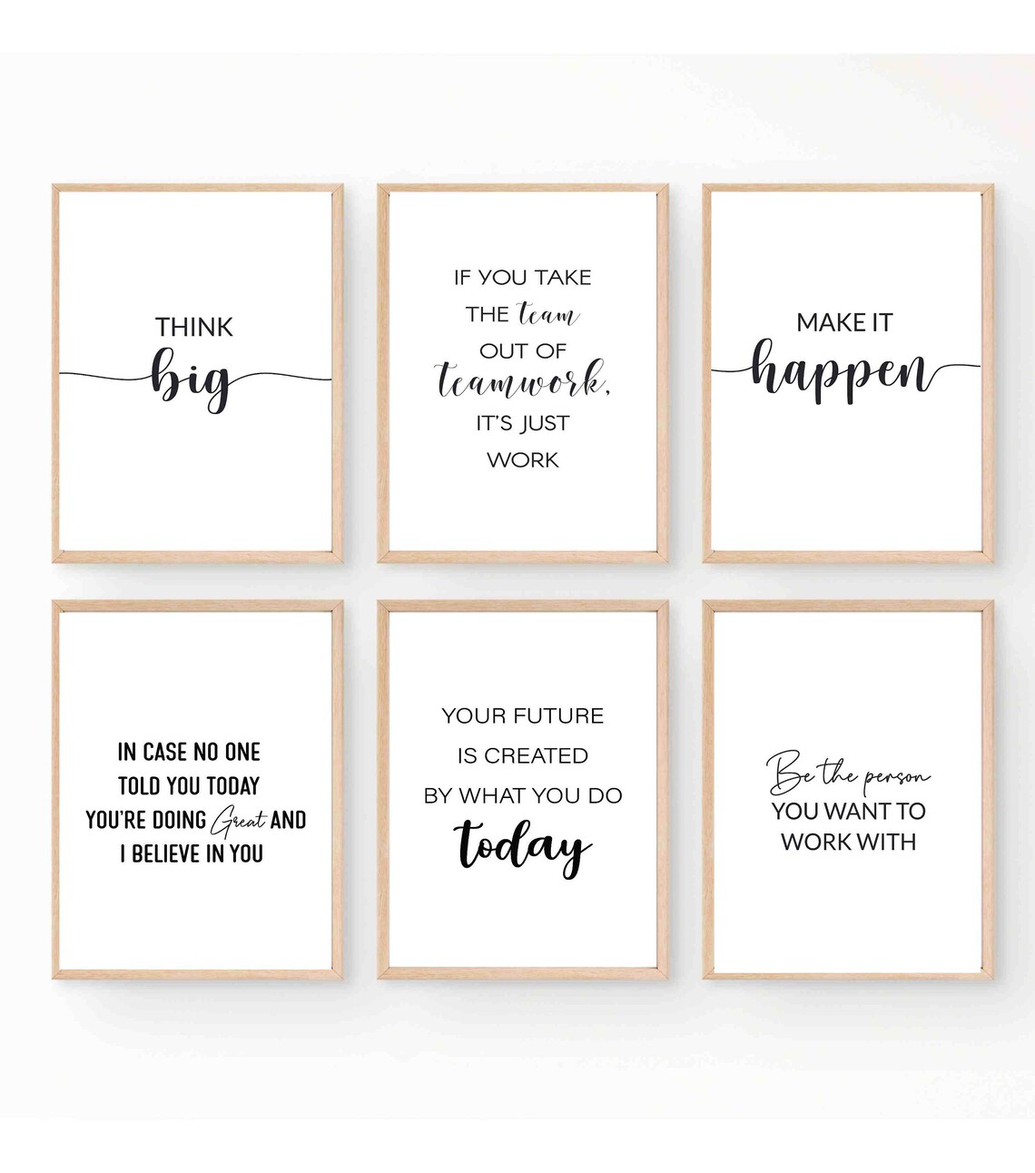 Digital Poster Set for Team Office Decor Quotes Mindset Wall Art Work ...