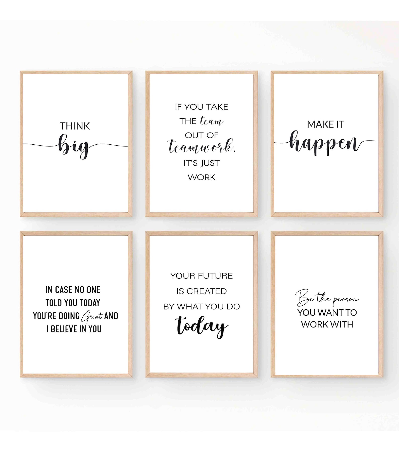 Digital Poster Set for Team Office Decor Quotes Mindset Wall Art Work ...