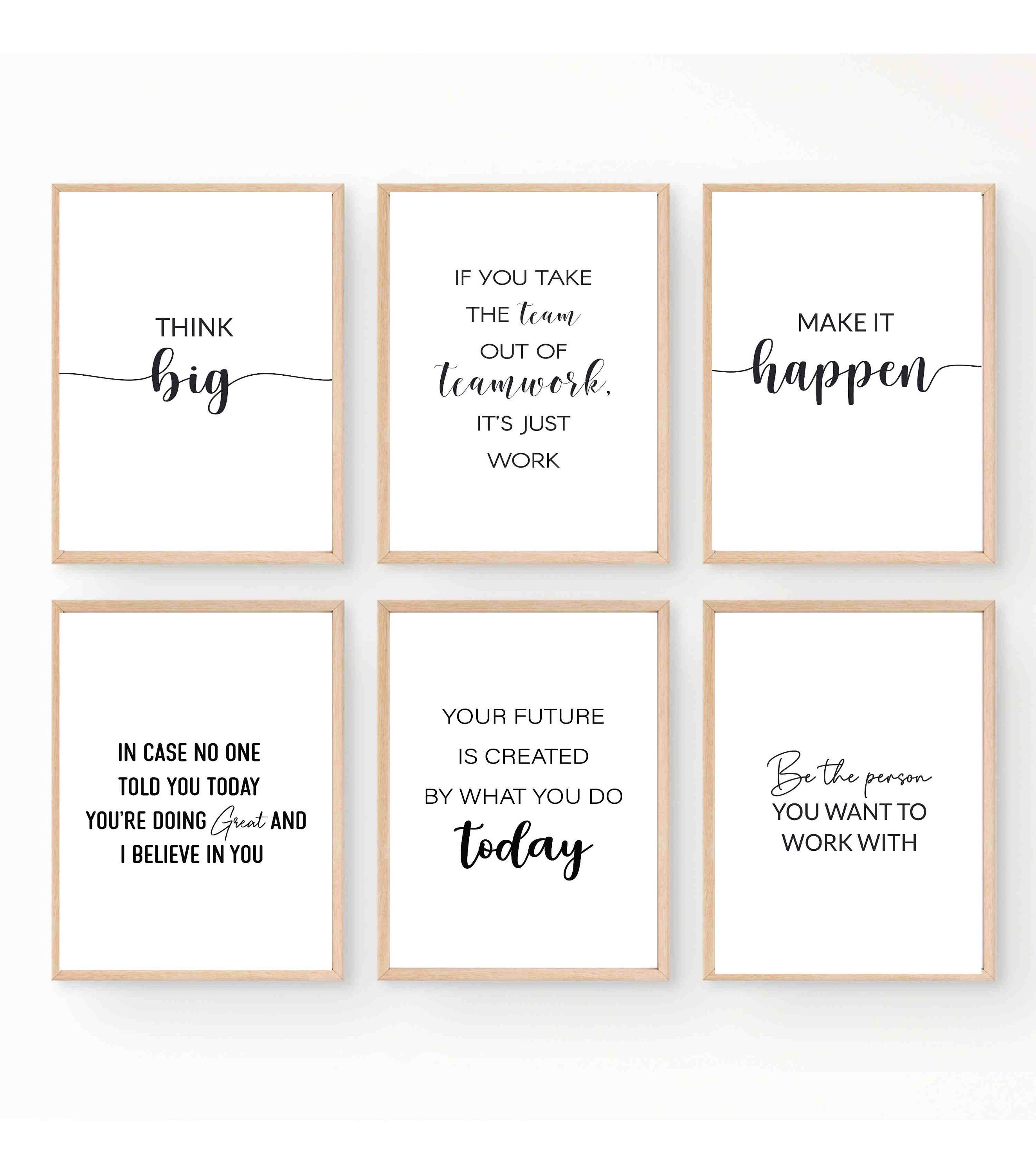 Digital Poster Set for Team Office Decor Quotes Mindset Wall Art Work ...