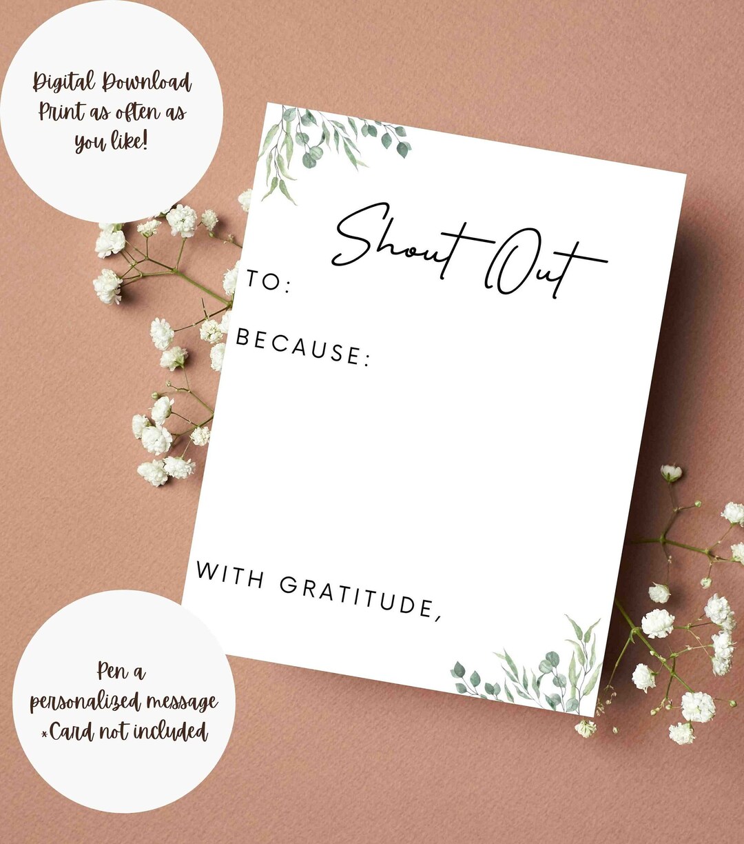 Employee Recognition Shout Out Cards Student Reward Acknowledgement ...