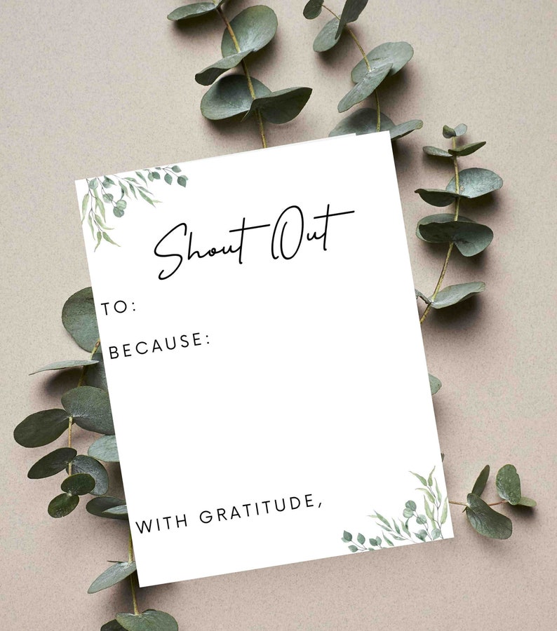 Employee Recognition Shout Out Cards Student Reward Acknowledgement ...