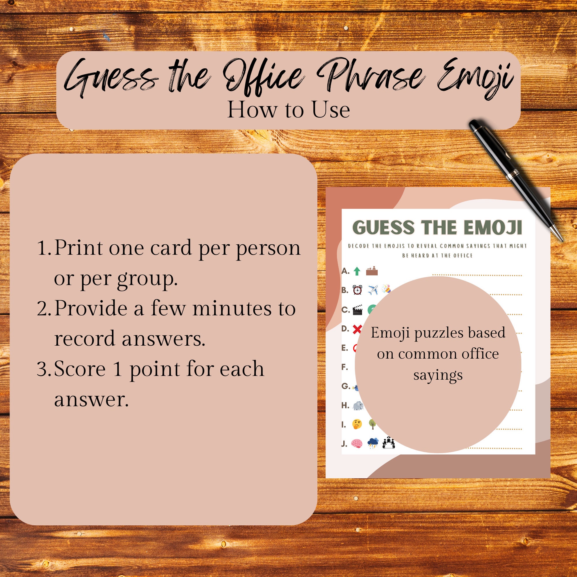 Office Emoji Team Building Game for Office Party Icebreaker Fun ...