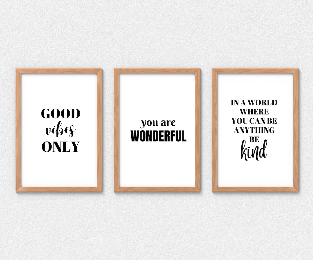 Digital Office Poster Positivity Set of 3 Digital Printable Wall Art ...