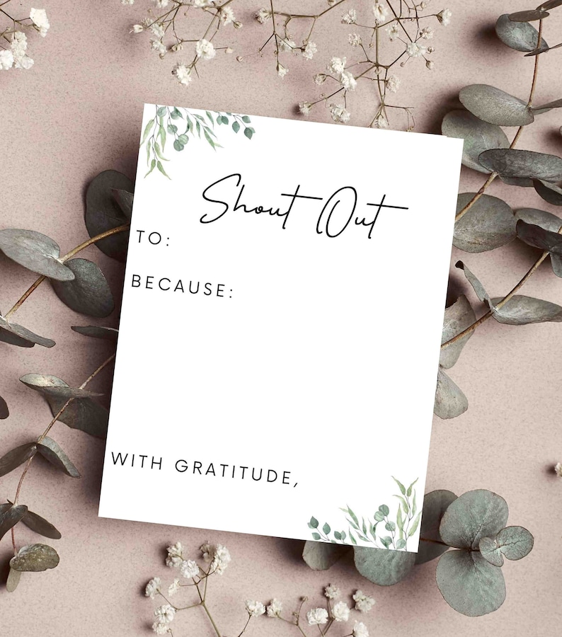 Employee Recognition Shout Out Cards Student Reward Acknowledgement ...