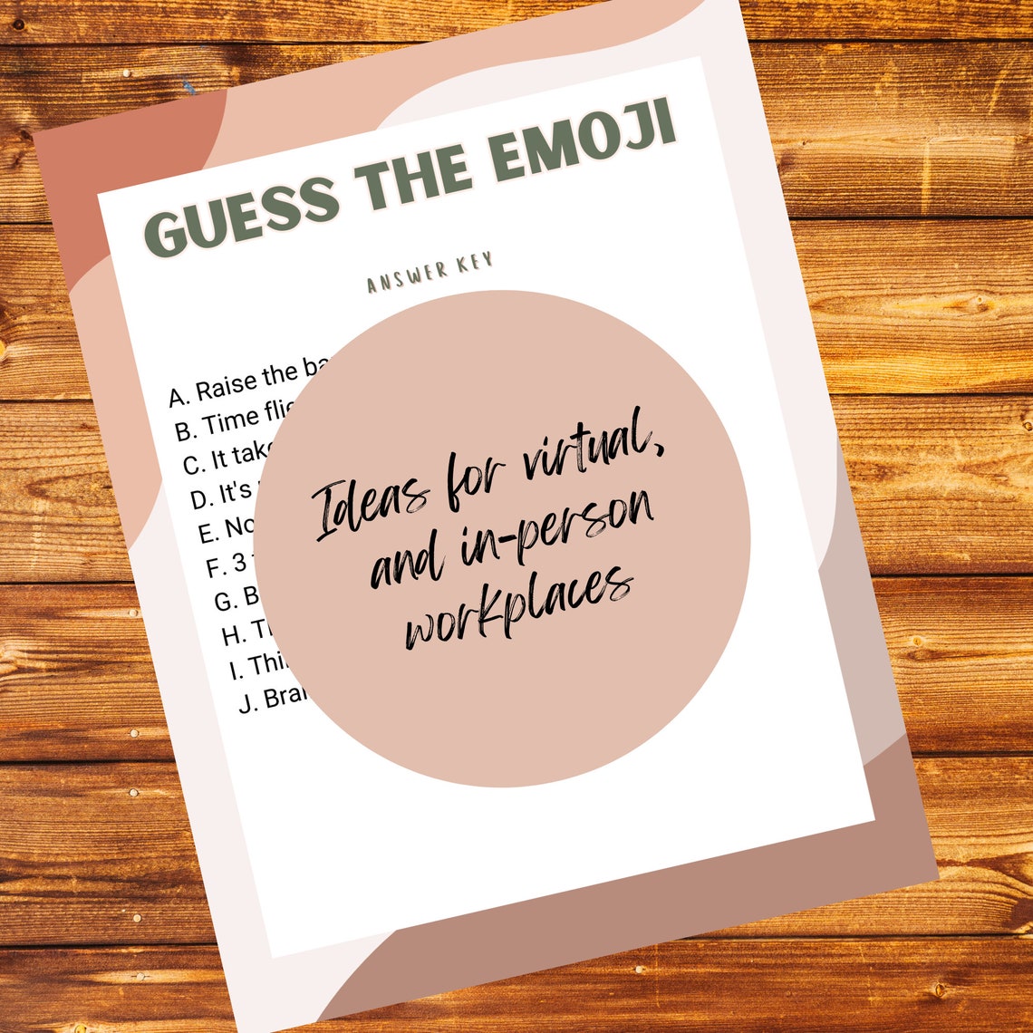 Office Emoji Team Building Game for Office Party Icebreaker Fun ...