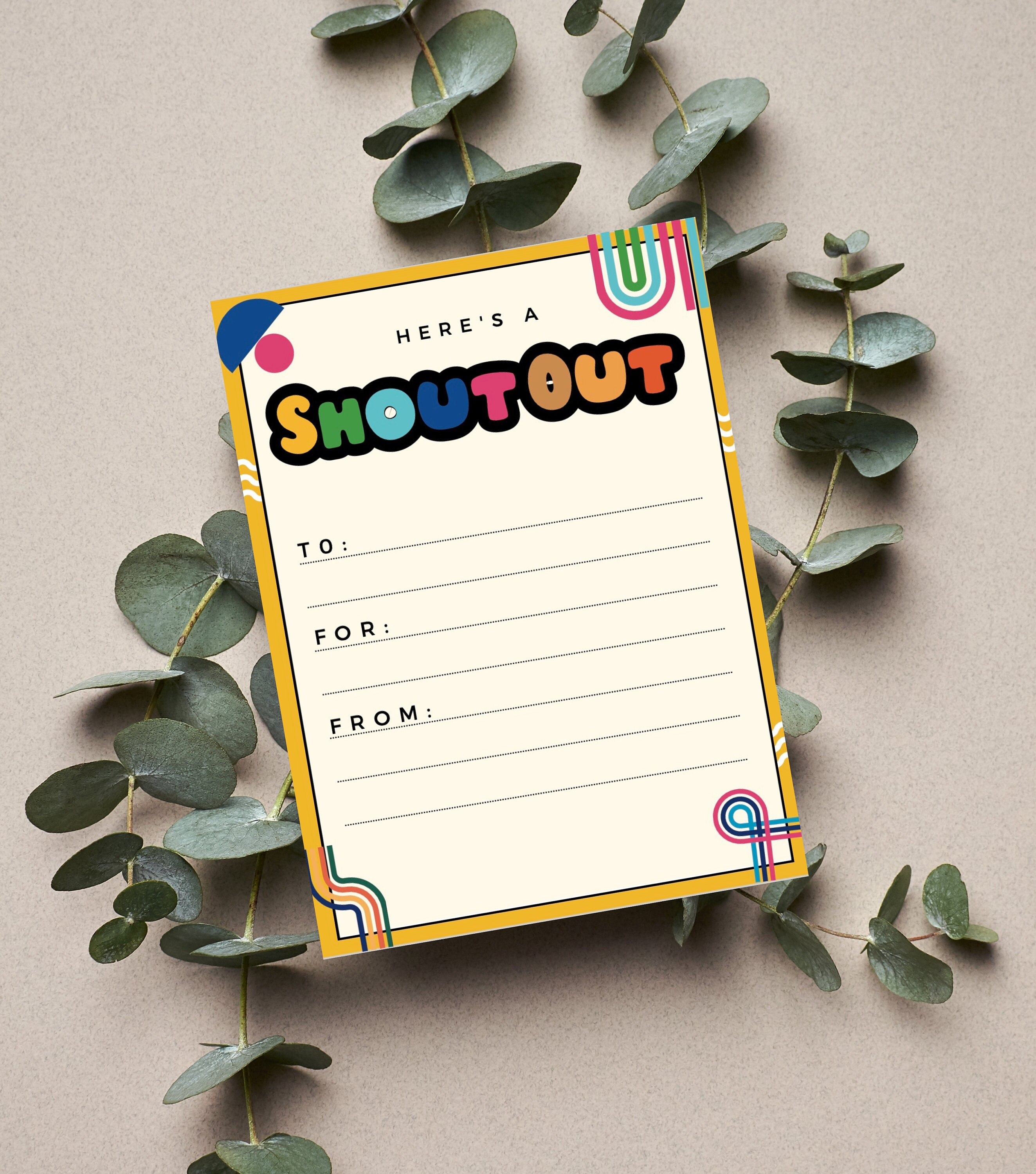 4 Sets of Recognition Shout Out Cards Reward Acknowledgement Staff ...