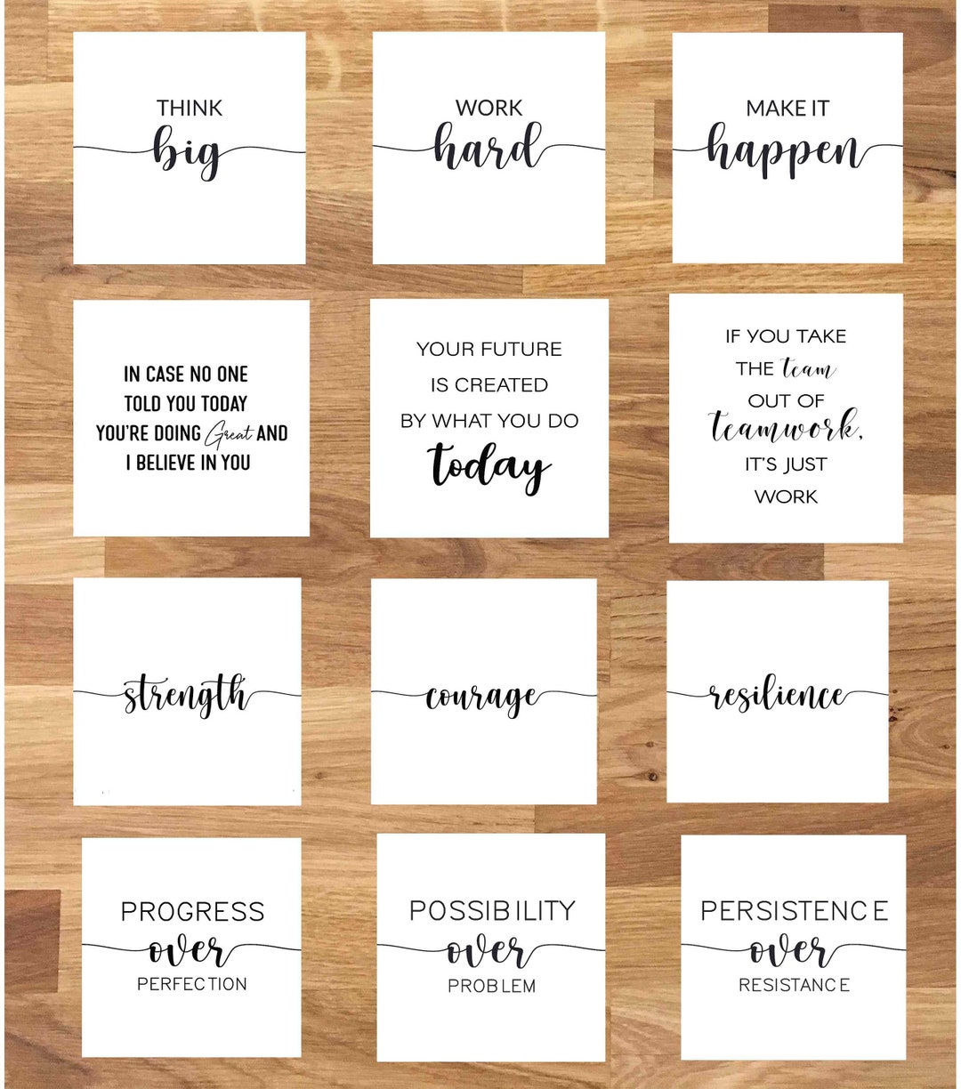 Digital Set of 12 Posters Social Work Office Sign Team Quotes Mindset ...